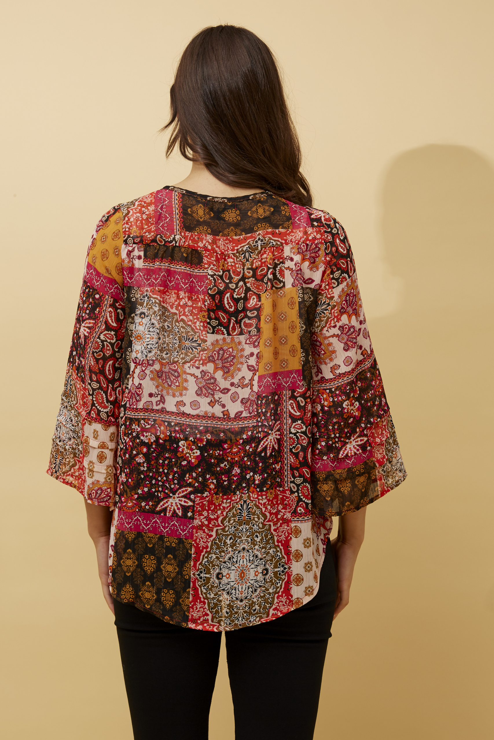 Patchwork Print Blouse – T514759 - Fashion Wholesaler l Australia