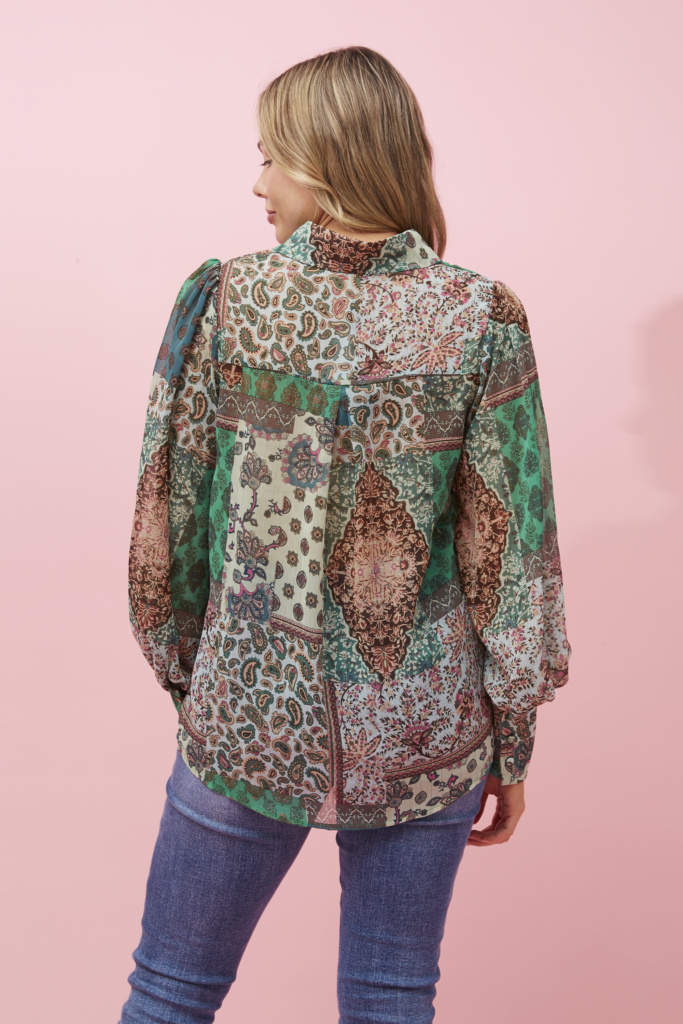 Patchwork Print Shirt - T515574 - Fashion Wholesaler l Australia