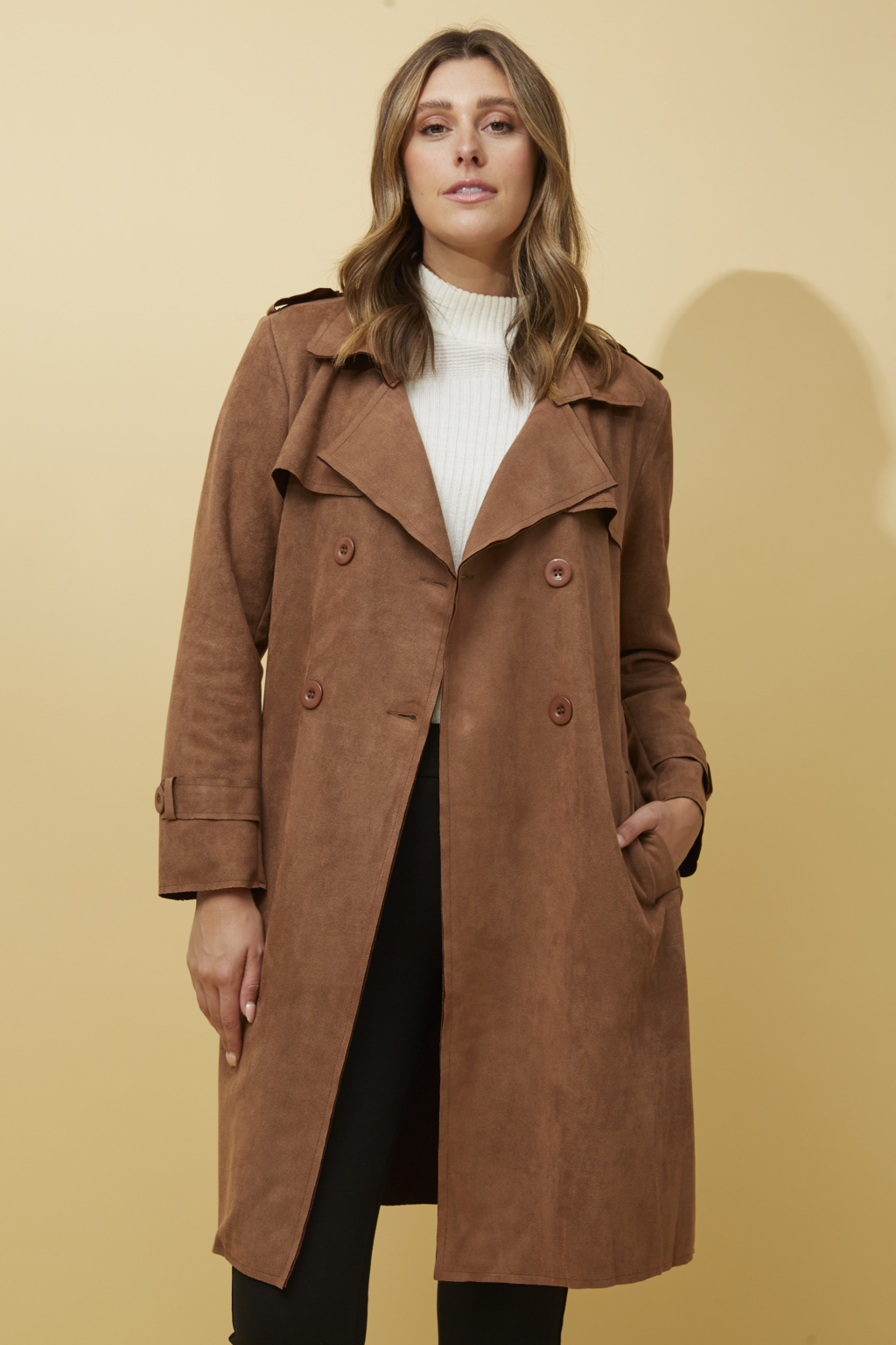 Faux Suede Trench Coat | CK Morgan | Shop Wholesale