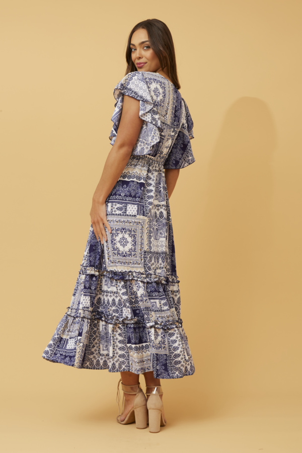 Gemalla Patchwork Print Dress - D518295 - Fashion Wholesaler l Australia